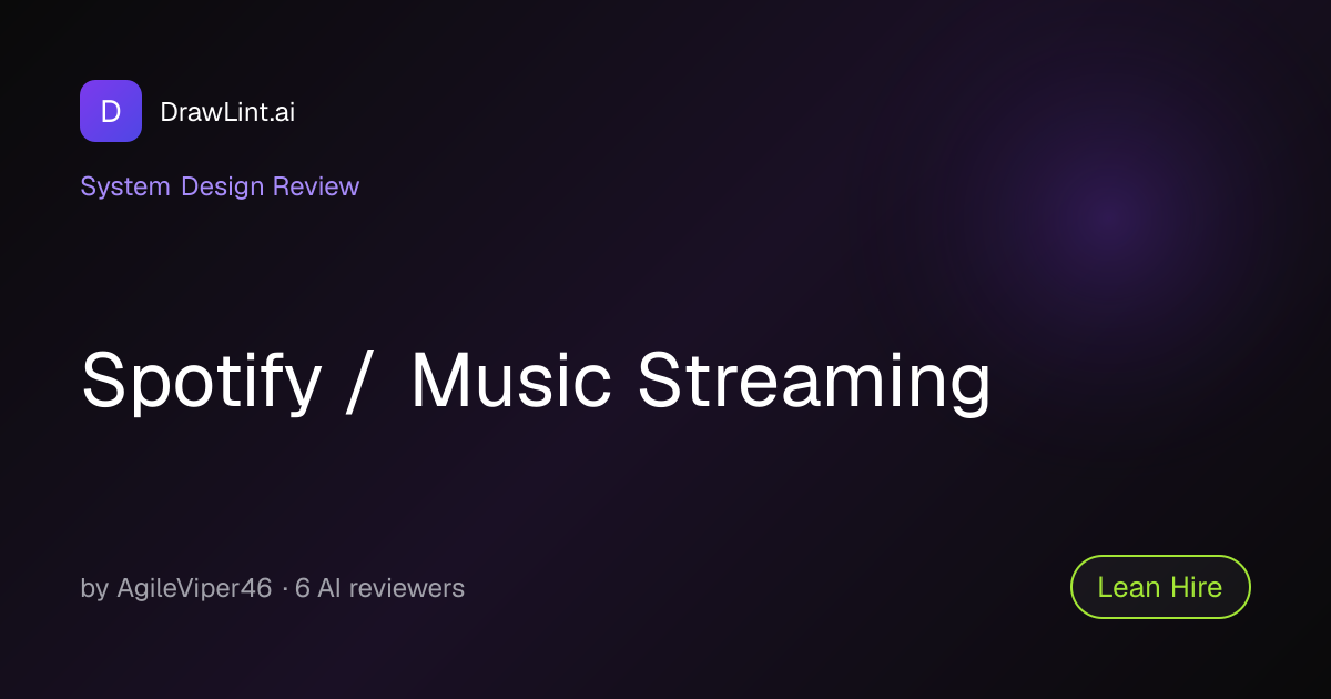Spotify / Music Streaming — System Design by AgileViper46 | DrawLint.ai